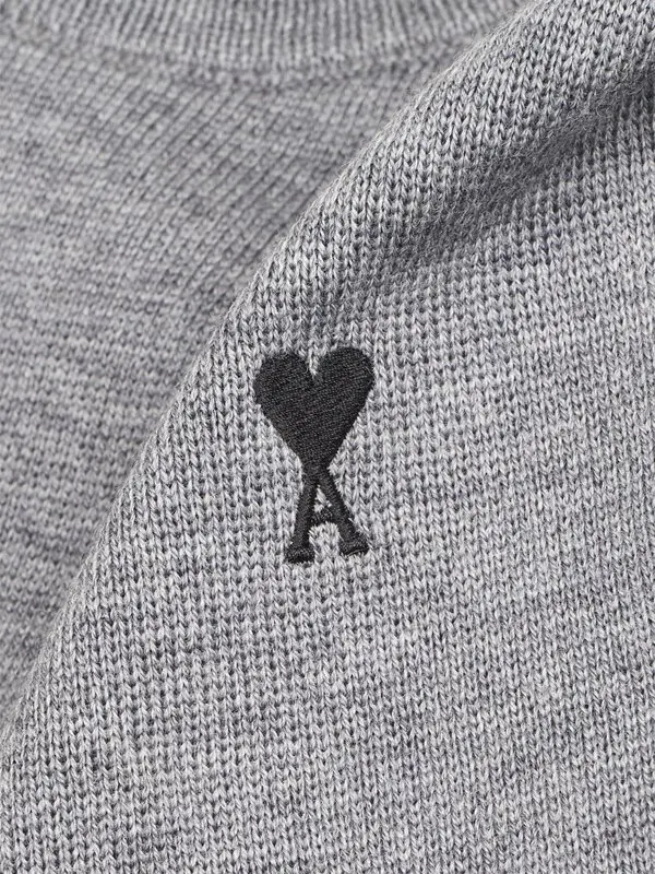 AMI Paris Logo Embroidered Crewneck Jumper - No
