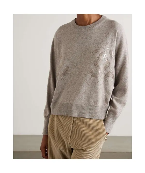 Brunello Cucinelli Sequin Crew Neck Jumper