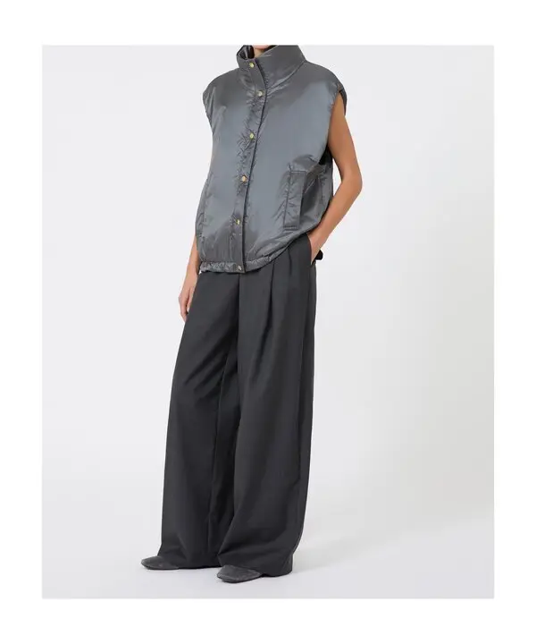 Max Mara Oversized Water-repellent Padded Gilet - Medium Grey