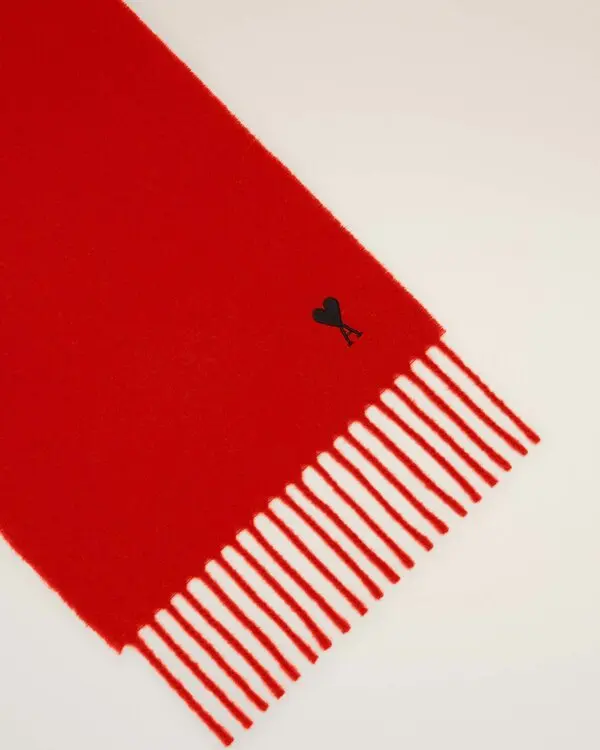 AMI Paris De Coeur Wool Scarf