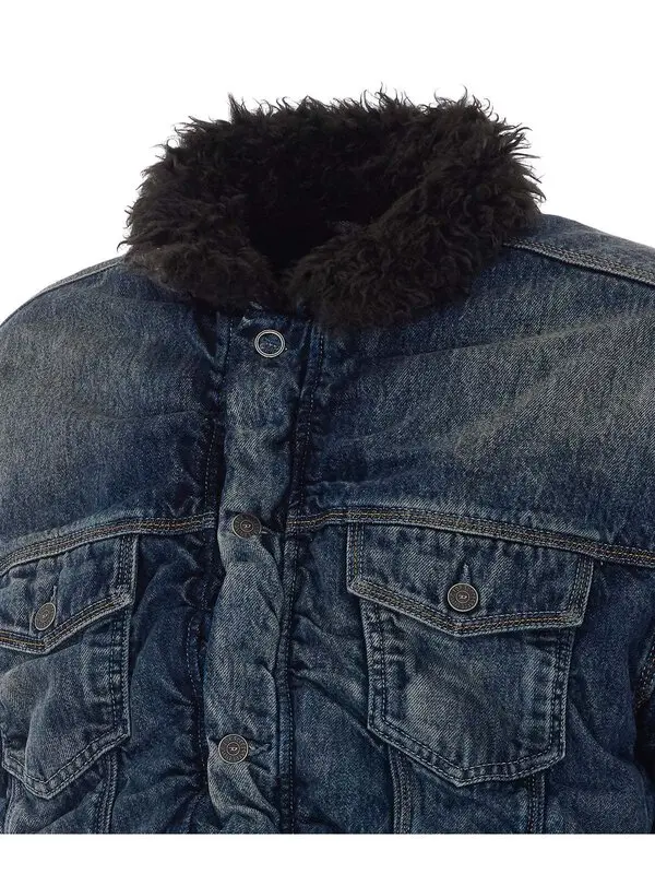 DIESEL® D-curly Ruffled Denim Jacket