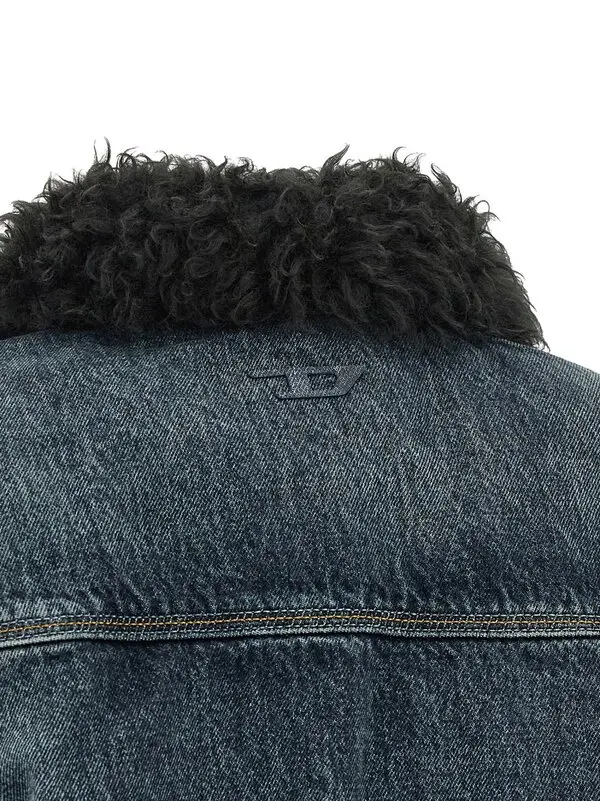 DIESEL® D-curly Ruffled Denim Jacket