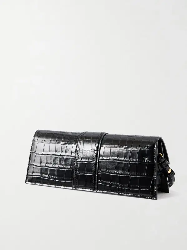 Jacquemus La Pochette Bambino Crocodile-effect Leather Clutch
