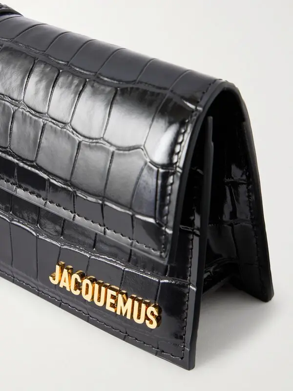 Jacquemus La Pochette Bambino Crocodile-effect Leather Clutch