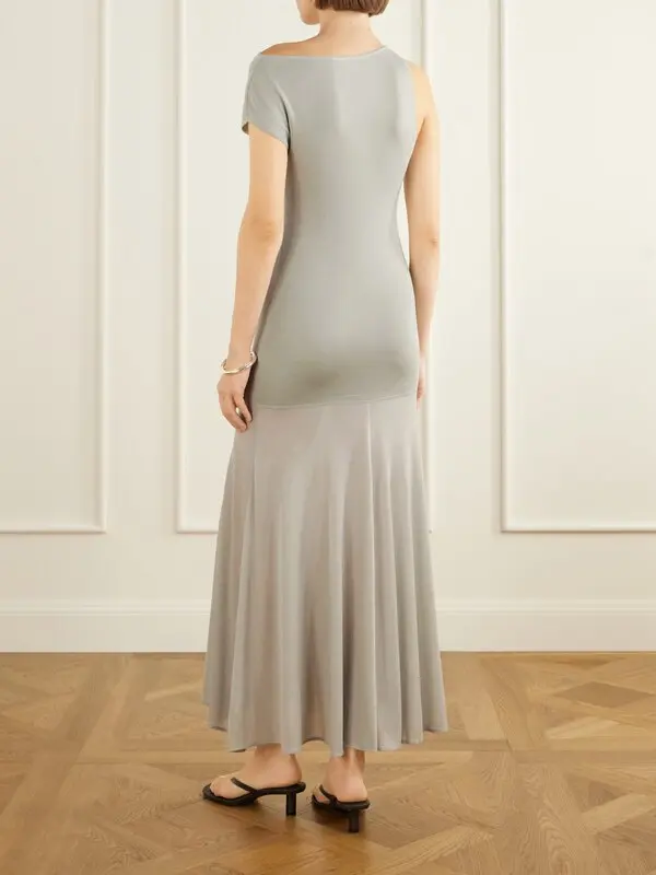 ST. AGNI Ribbed Tencel™ Lyocell-blend Jersey Maxi Dress - Neutrals
