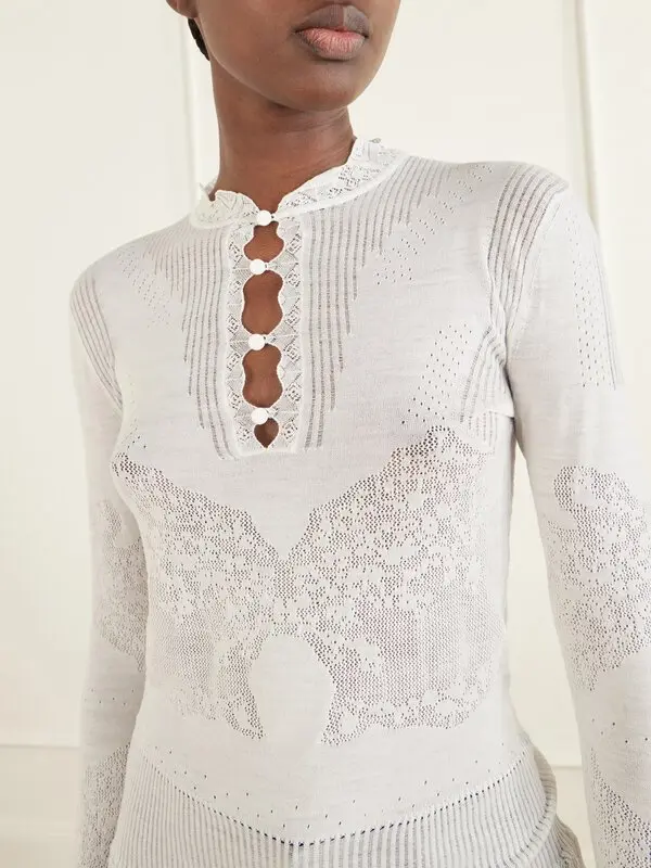 Gabriela Hearst Severn Henley Wool Blouse