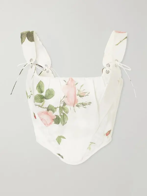 VIVIENNE WESTWOOD Kitten Floral-print Silk-satin Corset