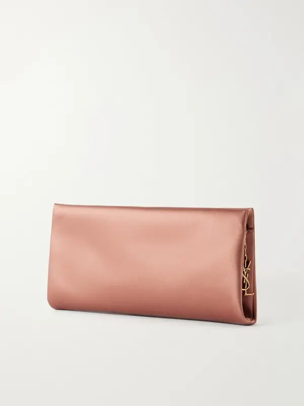 Saint Laurent Evening Satin Clutch - Pink