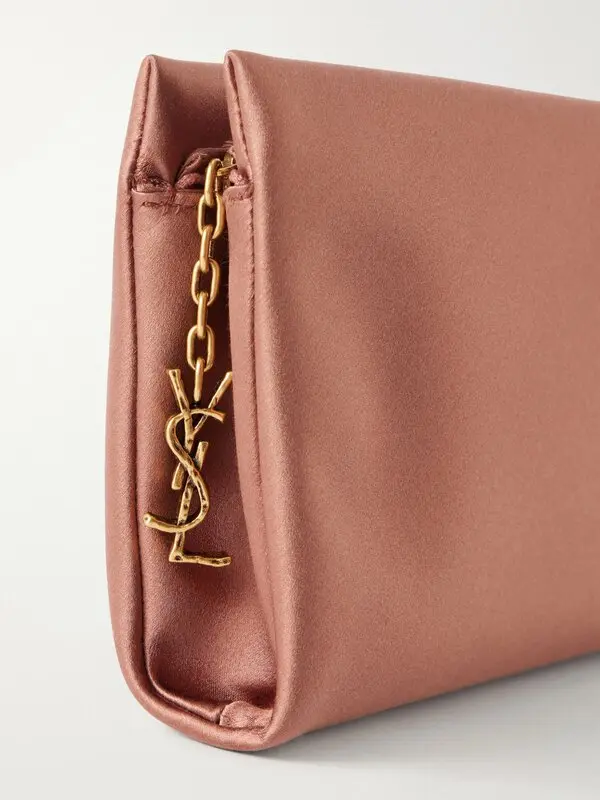 Saint Laurent Evening Satin Clutch - Pink