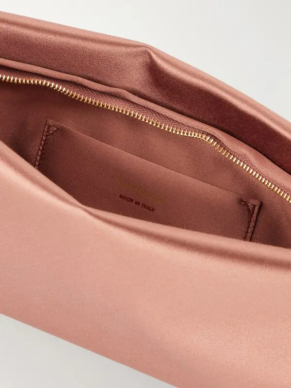Saint Laurent Evening Satin Clutch - Pink