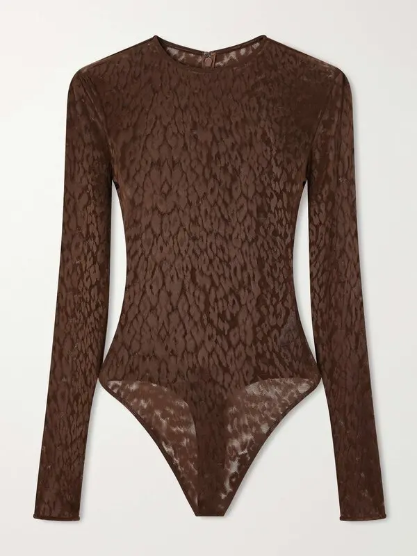 Alex Perry Leopard-print Stretch-lace Bodysuit