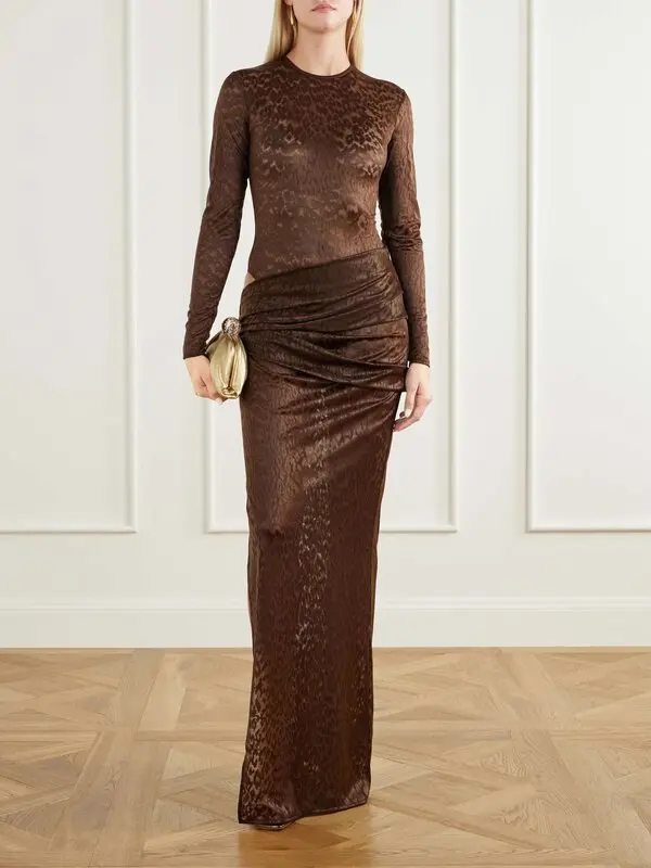 Alex Perry Leopard-print Stretch-lace Bodysuit