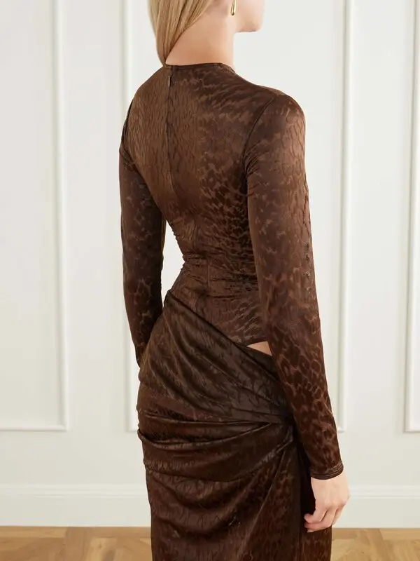 Alex Perry Leopard-print Stretch-lace Bodysuit