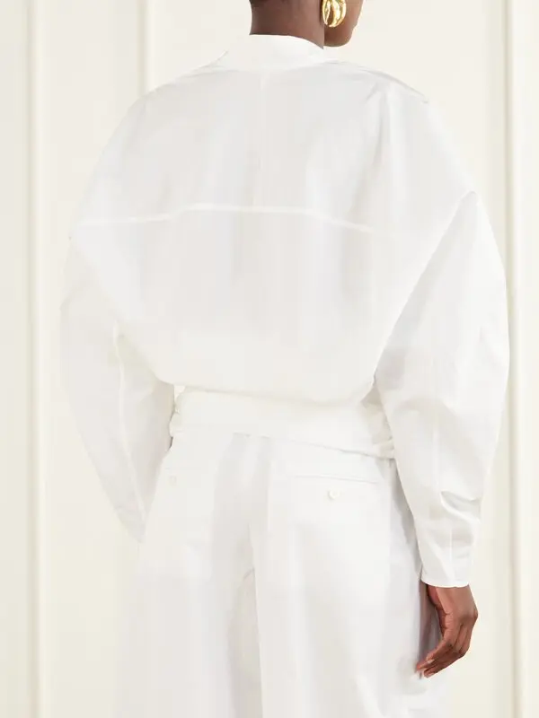 Jacquemus La Blouse Colombe Ruched-detail Cotton-poplin Blouse
