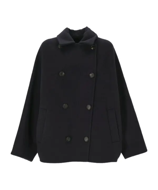 Brunello Cucinelli Double-breasted Long Sleeved Coat - Navy Blue