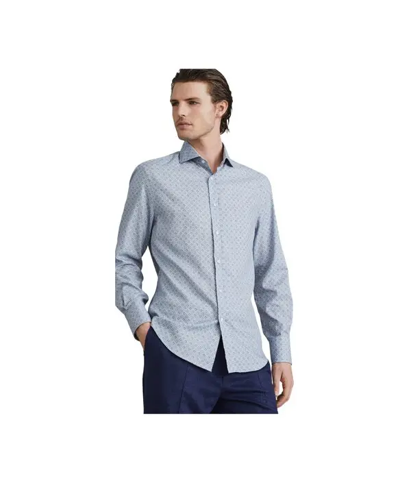 Brunello Cucinelli Geometric-pattern Cotton Shirt
