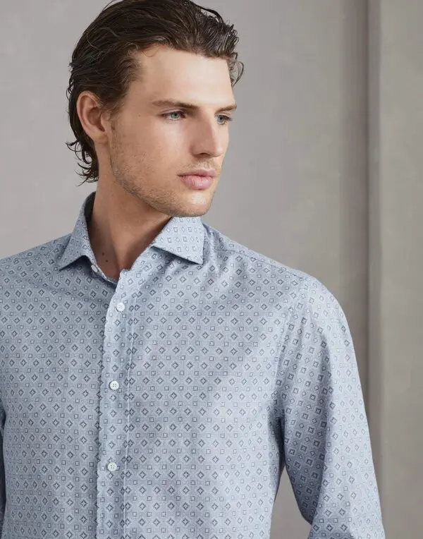 Brunello Cucinelli Geometric-pattern Cotton Shirt
