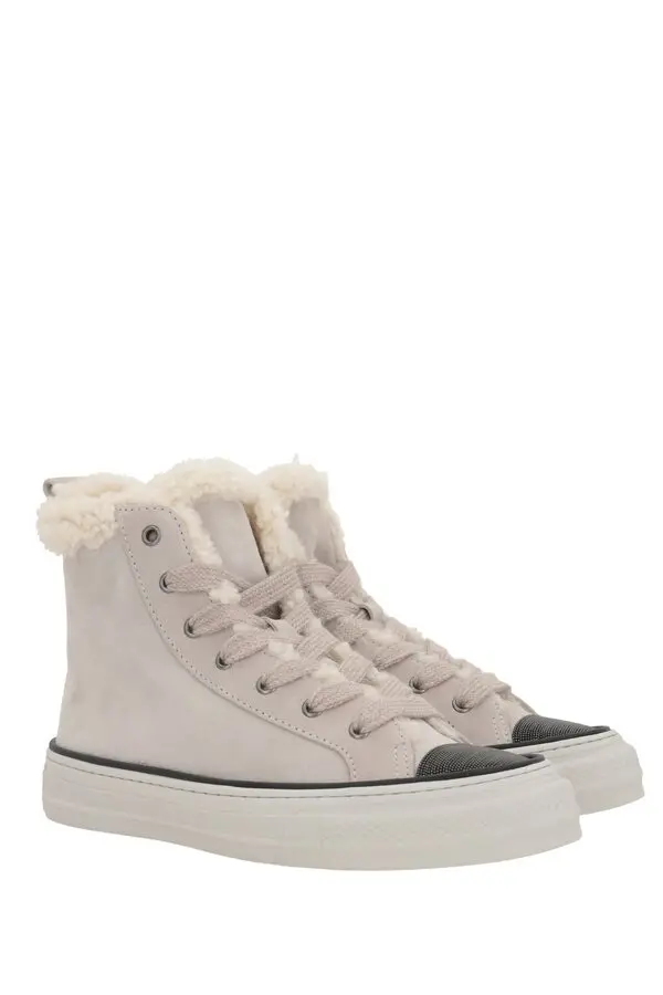 Brunello Cucinelli Jewelled Toe Mid-top Sneakers