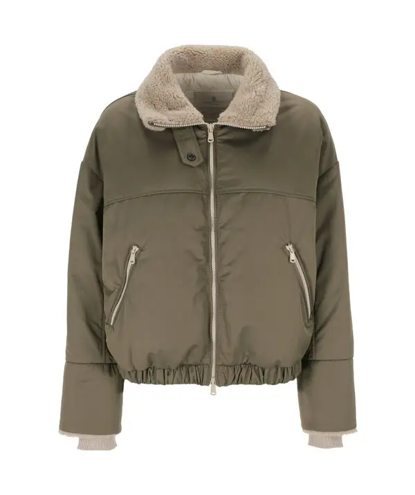 Brunello Cucinelli Zipped Padded Bomber Jacket