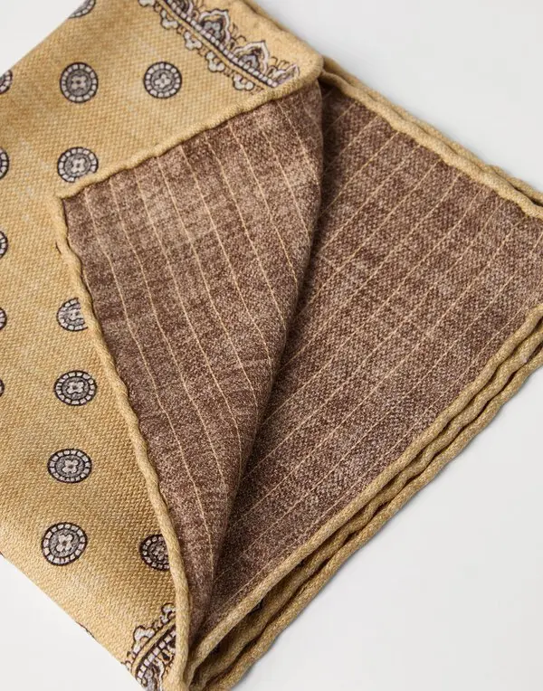 Brunello Cucinelli Geometric-printed Finished Edge Pocket Square