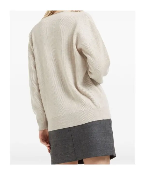 Brunello Cucinelli Shoulder And Long-sleeved Sweater