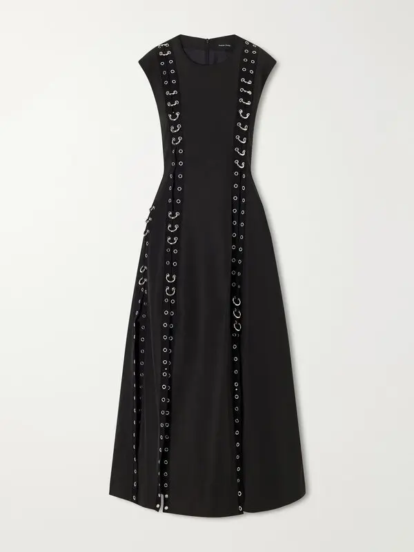 Simone Rocha Embellished Twill Midi Dress