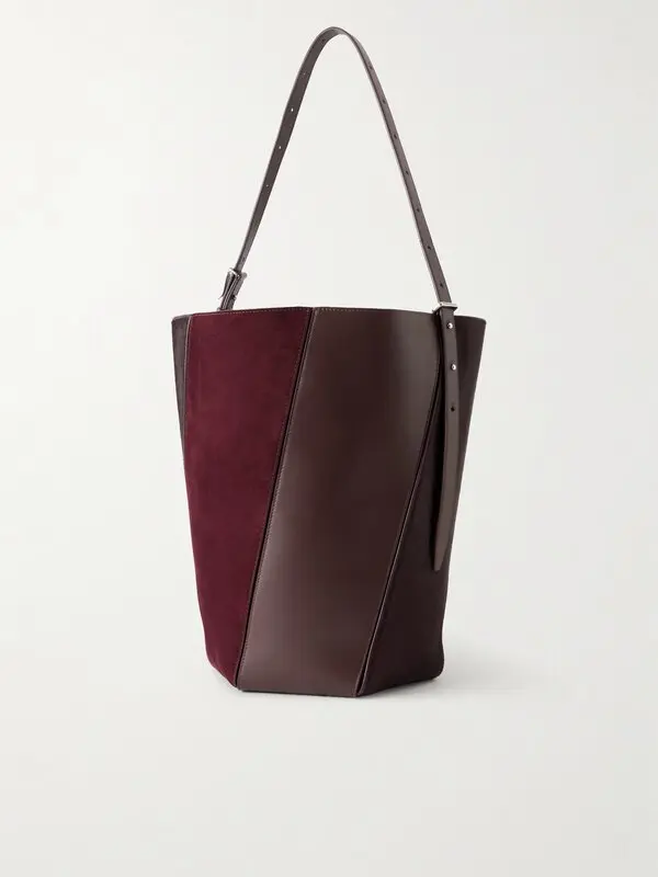 Proenza Schouler Hex Leather, Suede And Calf-hair Shoulder Bag