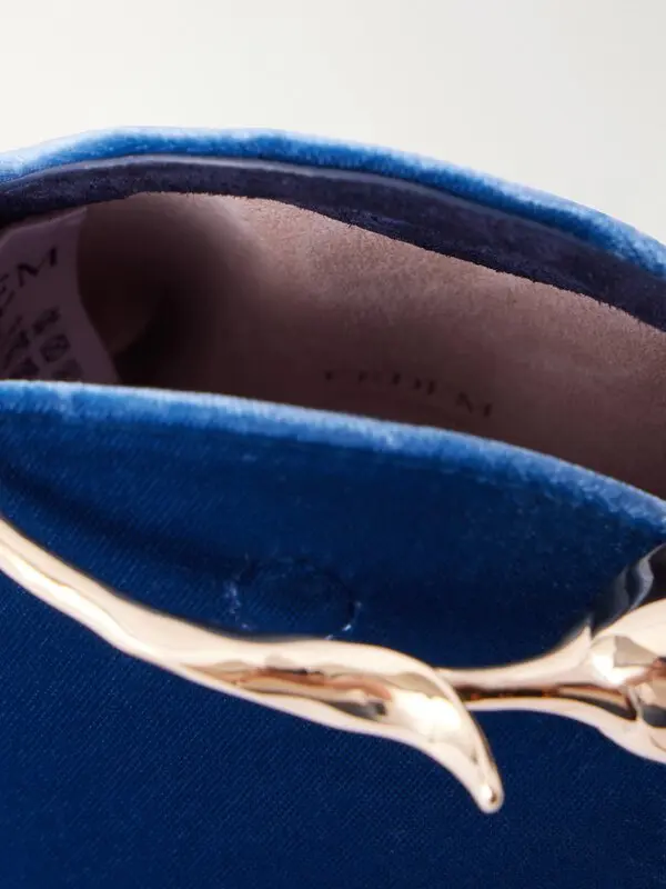Erdem Mini Bloom Velvet Top-handle Bag - Blue