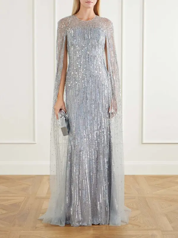 Jenny Packham Cosmic Dust Sequin-embellished Gown