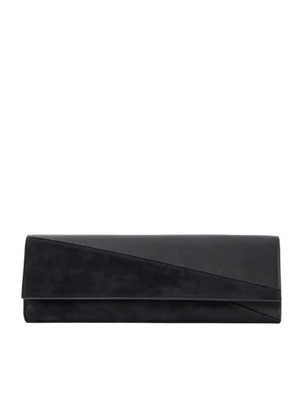 Proenza Schouler Hex Leather And Suede Clutch - Black