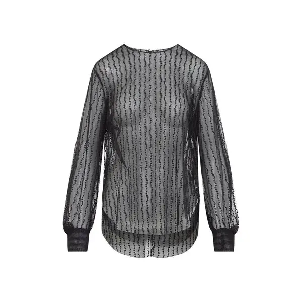 Alberta Ferretti Tulle Blouse - Black