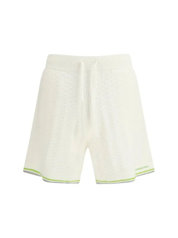 Casablanca Tennis Bouclé Shorts - White