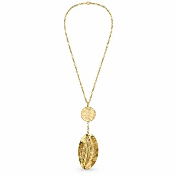 VSTYLE Sculpted Wave Long Pendant Necklace