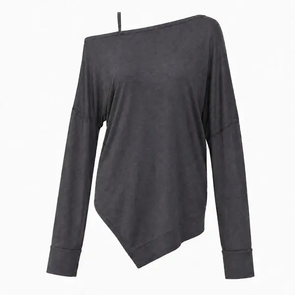 YOGI8APPAREL Oversized Off The Shoulder Cotton Polyester Top