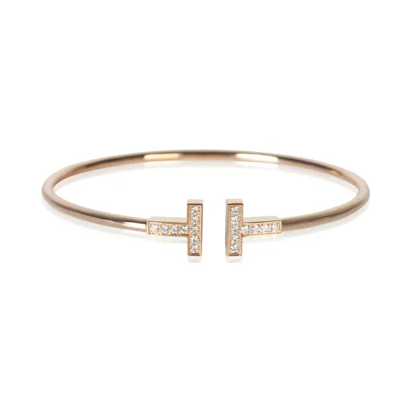 Tiffany & Co. Rose Gold Diamond T Wire Bracelet - Rose_gold