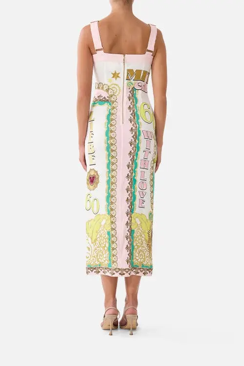 Camilla Form Fitted Midi Dress With Topstitching