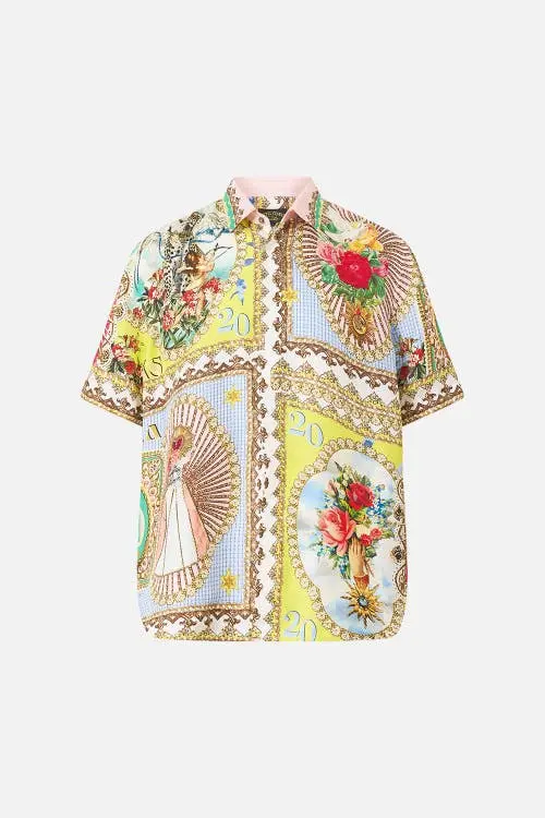 Camilla Short Sleeve Oversized Shirt - Painted Prayers
