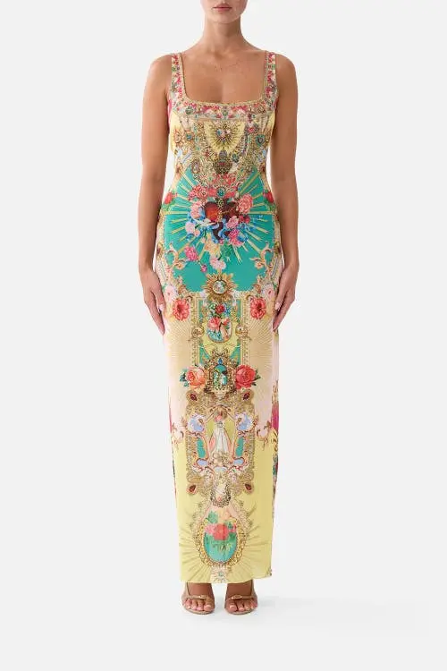 Camilla Square Neck Beach Maxi Dress W Low Back - Painted Prayers