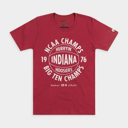 HOMEFIELD Indiana Hoosiers 1976 Basketball Anniversary T-shirt - Crimson