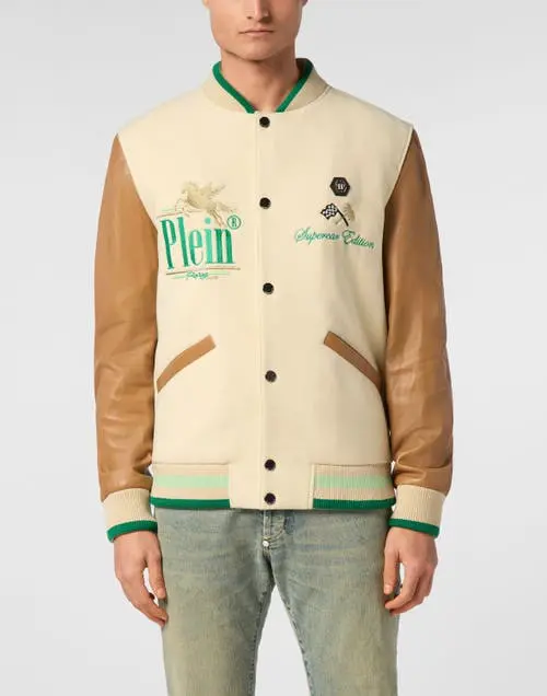 Philipp Plein College Bomber Jacket Ls Racing Club