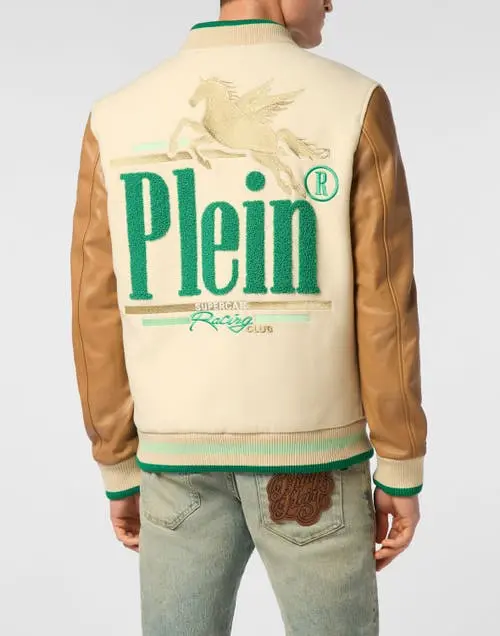 Philipp Plein College Bomber Jacket Ls Racing Club