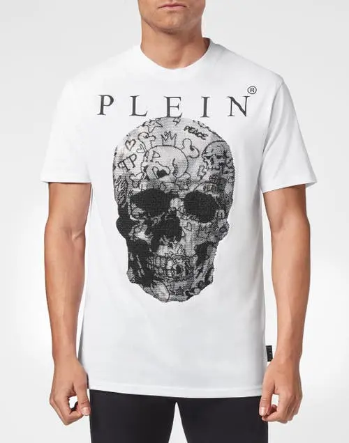 Philipp Plein T-shirt Round Neck Ss Skull With Crystals