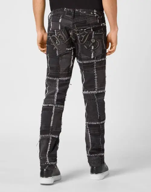 Philipp Plein Denim Trousers Super Straight Cut