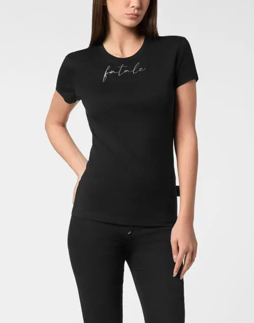 Philipp Plein Sexy Pure Fit T-shirt Strass Fatale - Black