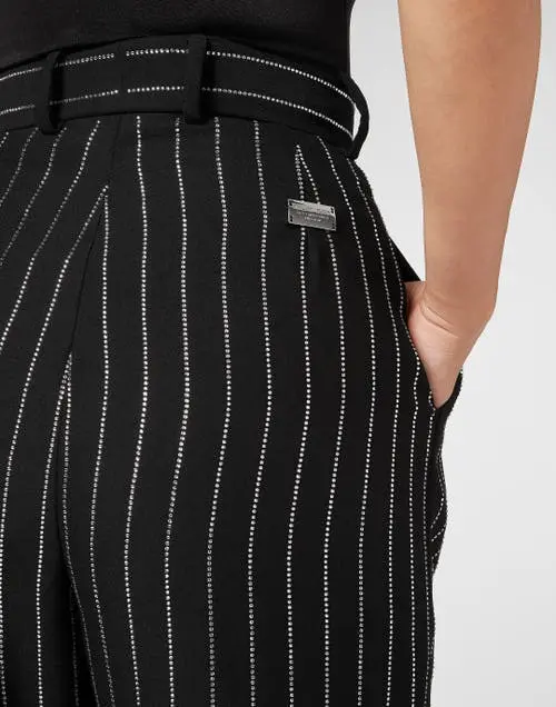 Philipp Plein Cady Trousers Fit Crystal Pinstripe