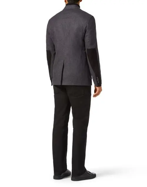 BILLIONAIRE Wool Cashmere Blazer Tailored Fit Crest - Black