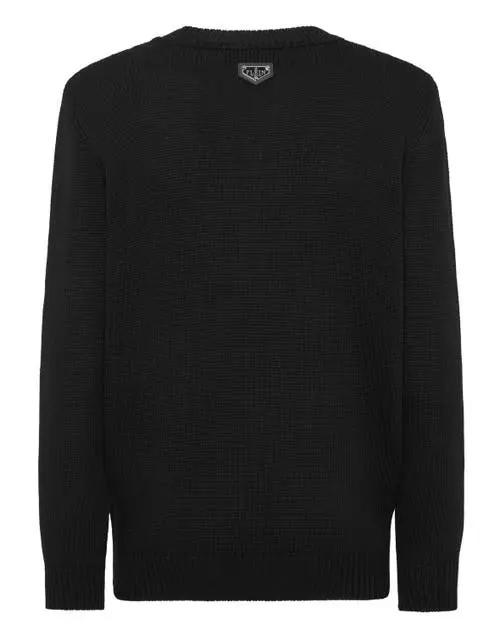 Philipp Plein Round Neck Pullover Teddy Bear