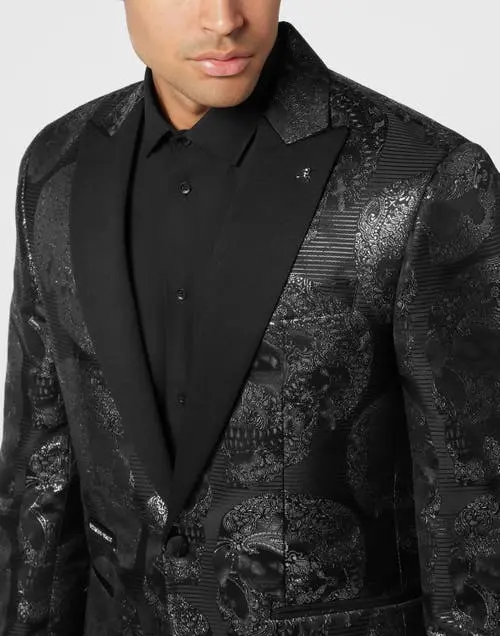 Philipp Plein Jacquard Lord Fit Blazer All Over Skull