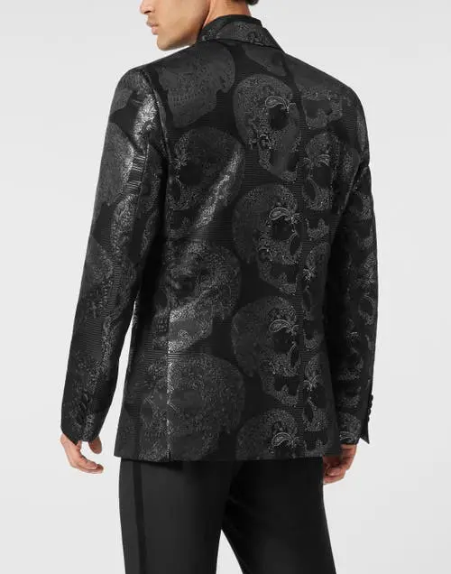 Philipp Plein Jacquard Lord Fit Blazer All Over Skull