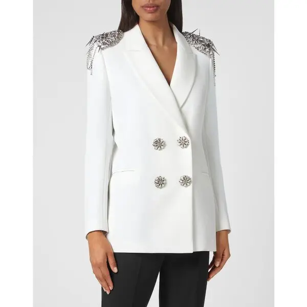 Philipp Plein Double-breasted Blazer With Crystals